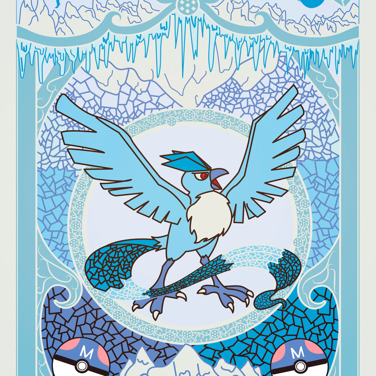 Stained Glass Articuno: Pokemon GO Edition - Art Print by Erin ...