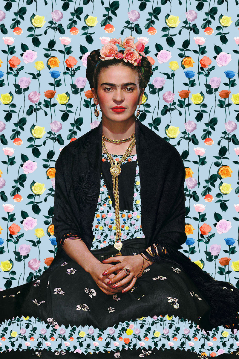 Frida kahlo Floral II - Art Print by Vitor Costa | GIANT ART