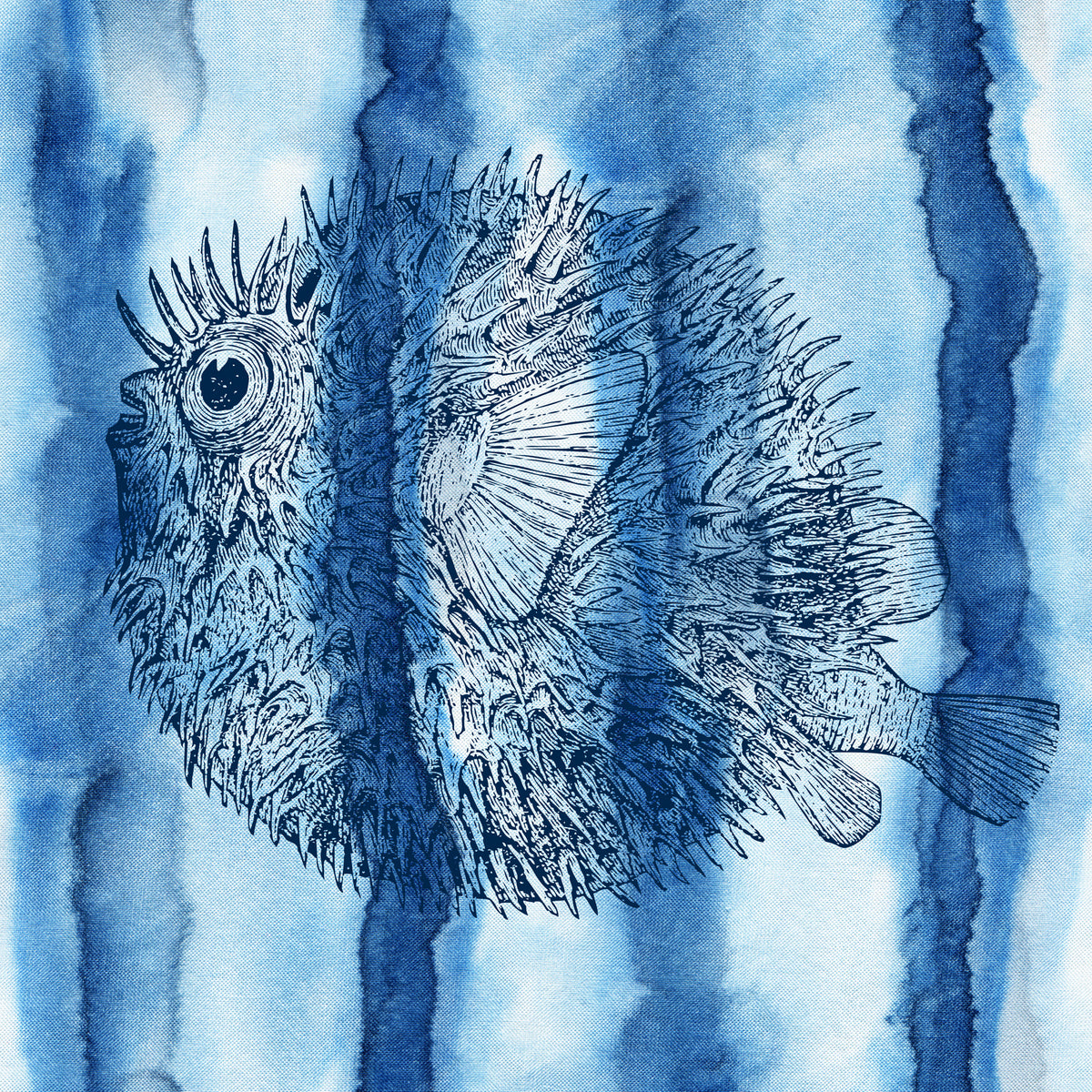Puffer Fish Shibori - Art Print by Thomas Fernez | GIANT ART