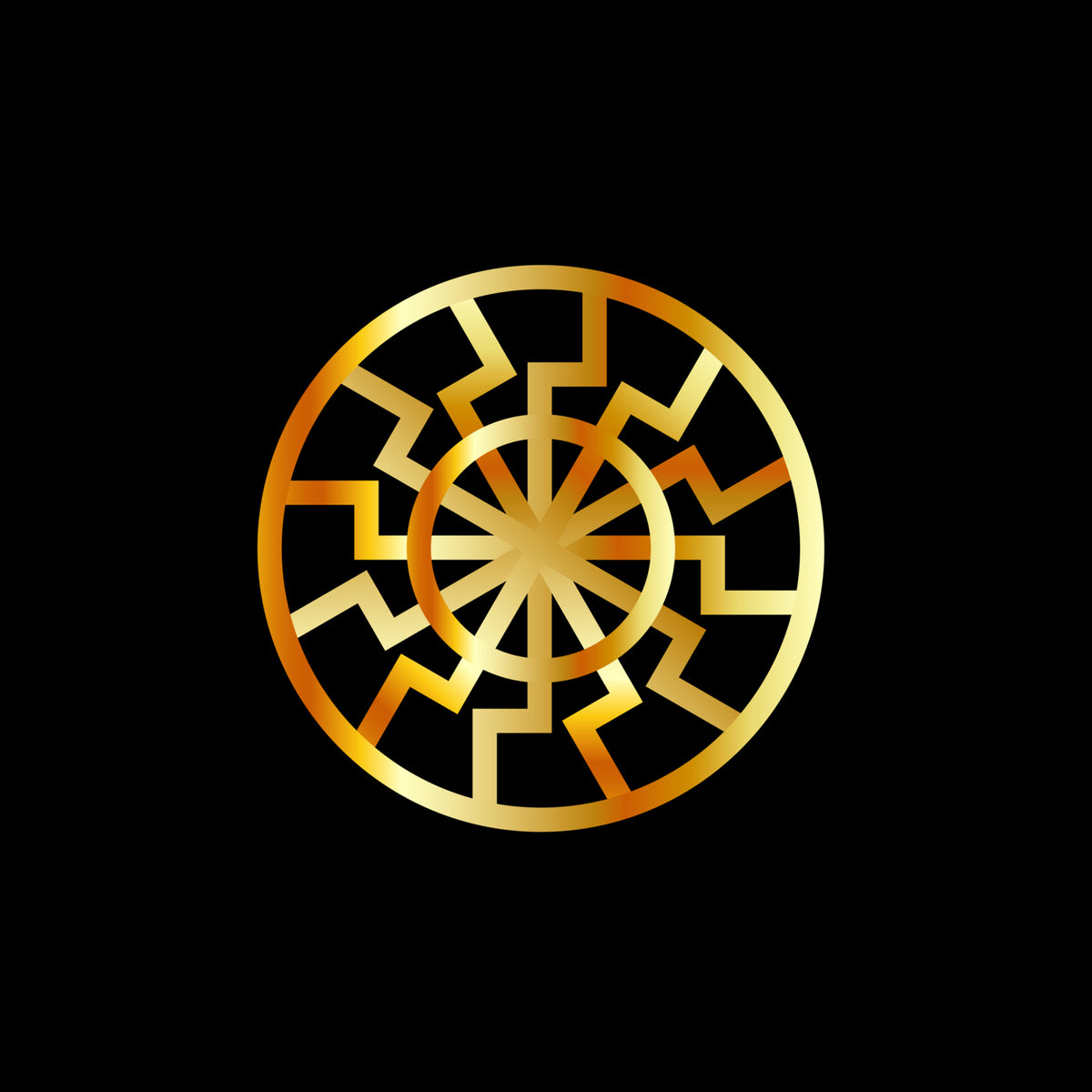 Black Sun symbol in gold- Schwarze Sonne - Art Print by Shawlin Mohd ...