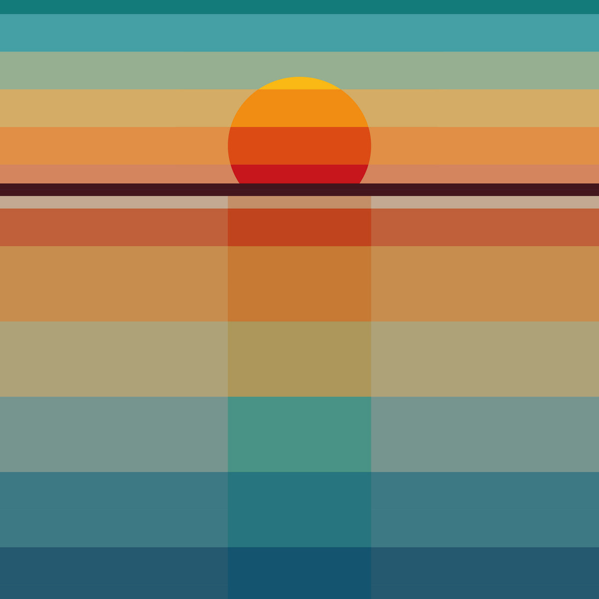 Geometric Sunset - Art Print by Roland Bánrévi | GIANT ART