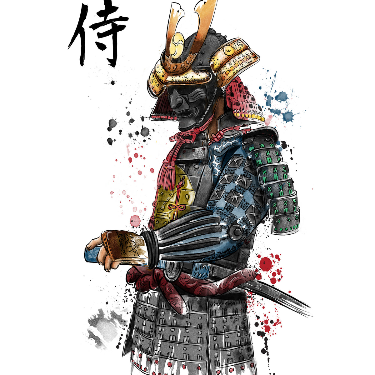 Samurai watercolor - Art Print by Antonio Camarena | GIANT ART