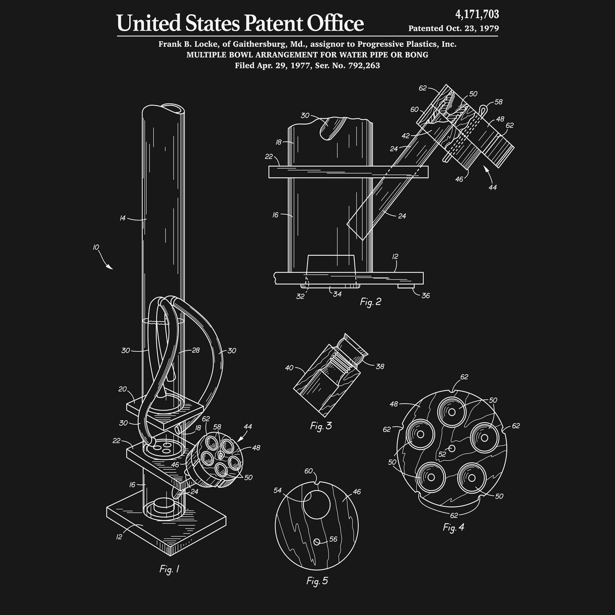 Bong Patent - Black - Art Print by Finlay McNevin | GIANT ART
