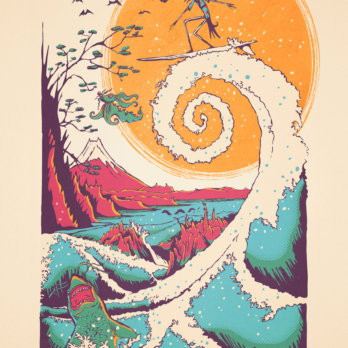Surf Before Christmas - Art Print by Victor Vercesi | GIANT ART