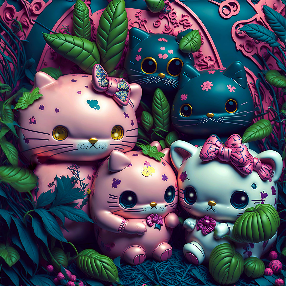 Chubby Kitties - Art Print by Eric Ton | GIANT ART