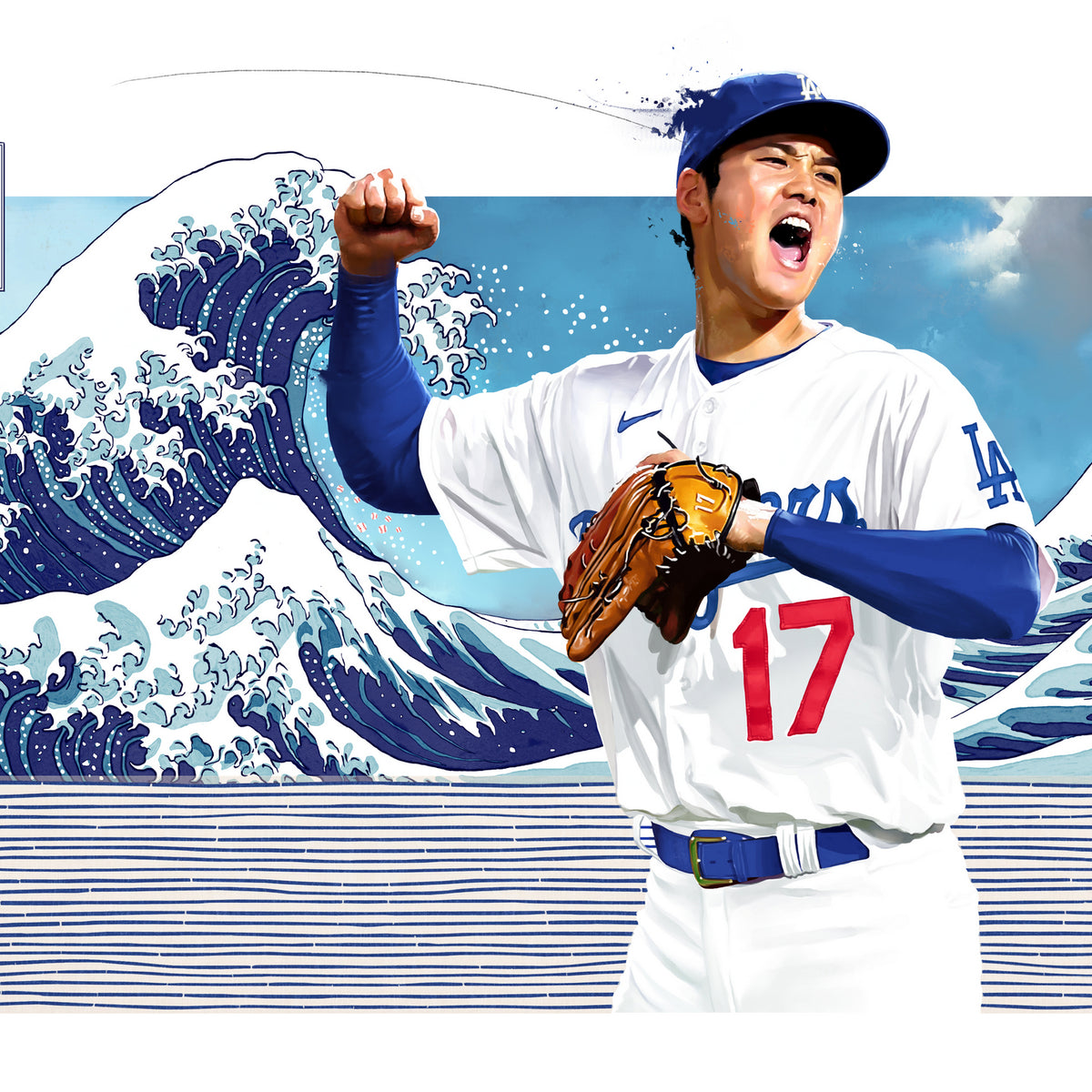 Ohtani Great Wave - Art Print by Claudia Labarca | GIANT ART