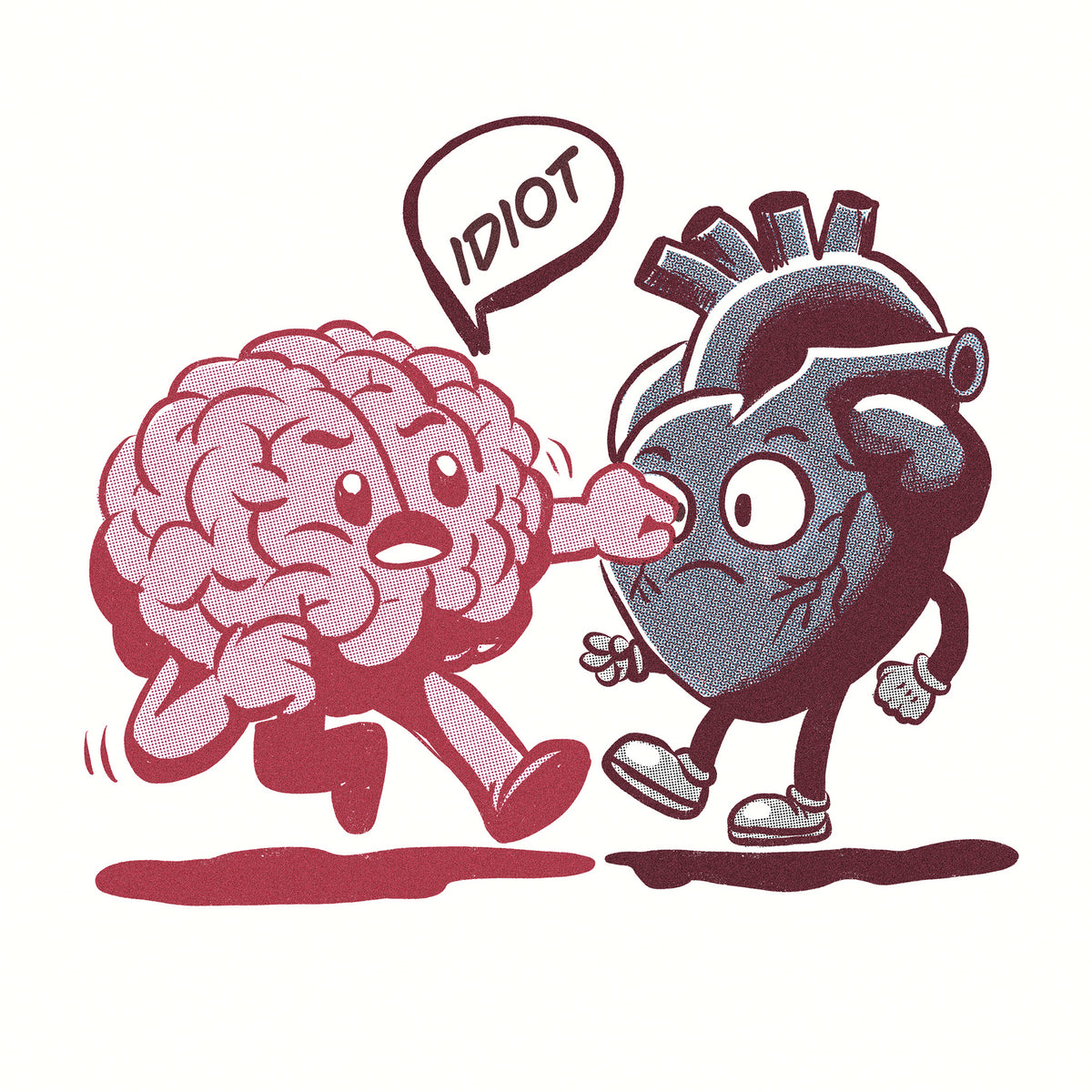 brain fighting with heart - Art Print by edson ramos | GIANT ART