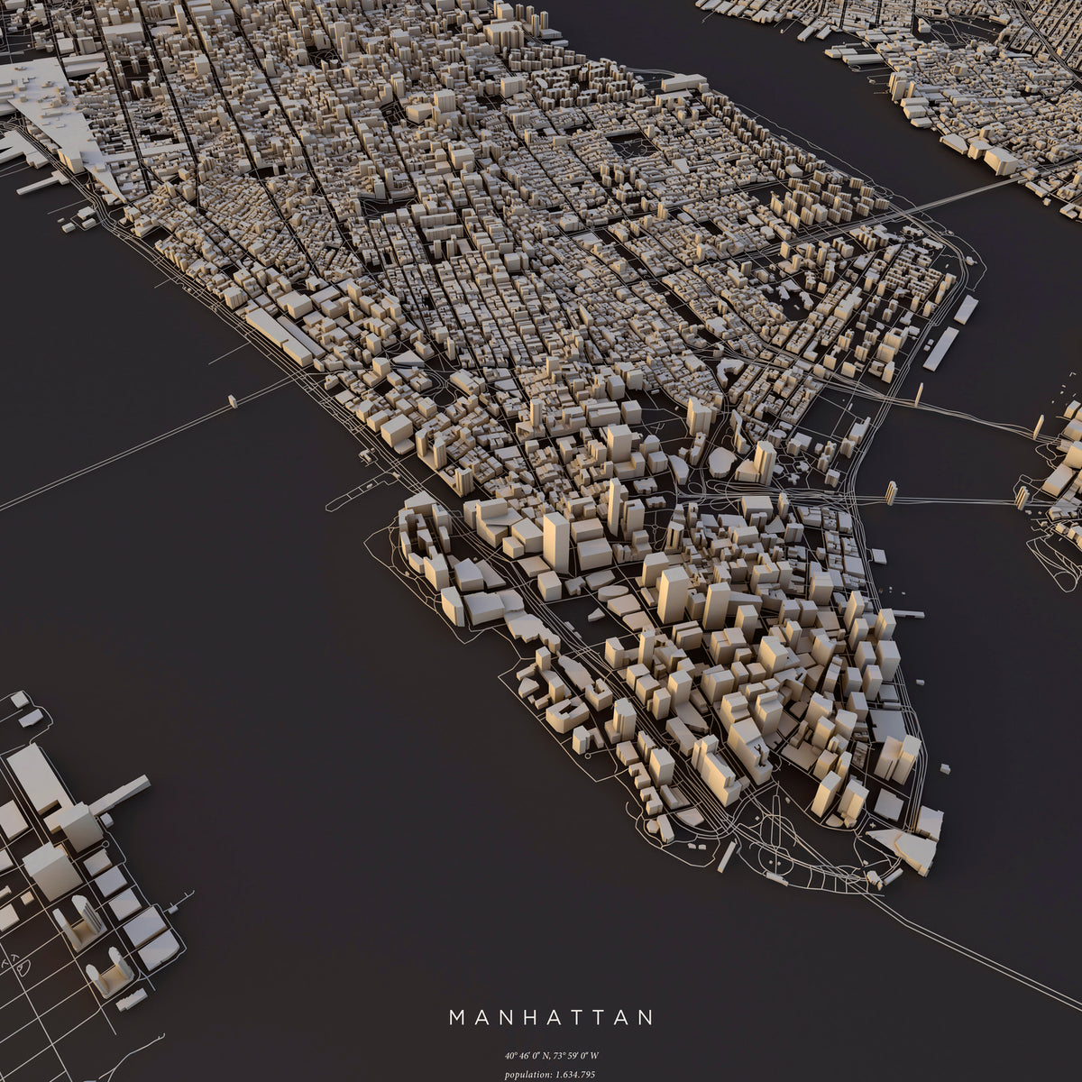 Carte de Manhattan II - Impression d'art de Luis Dilger | ART GÉANT ...