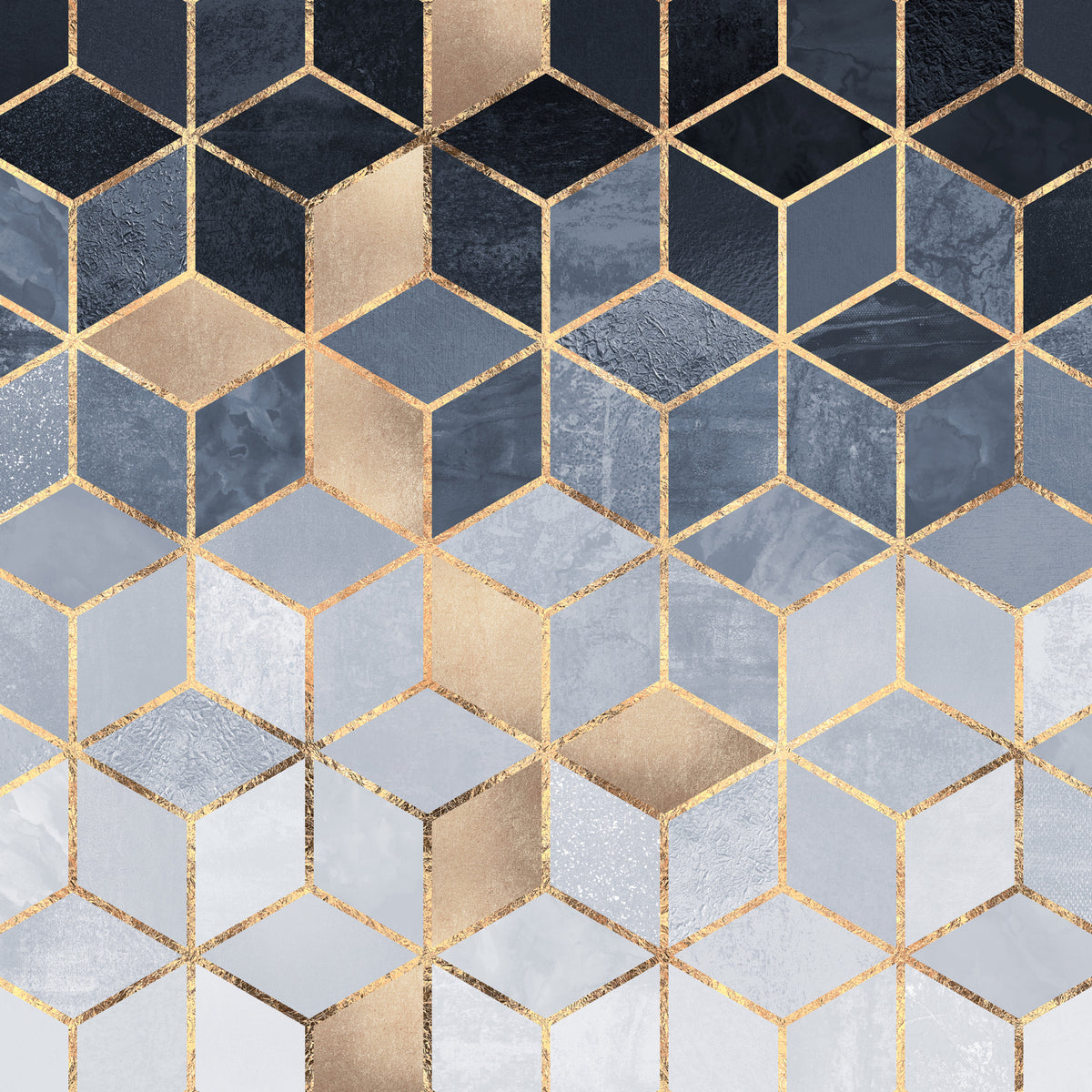 Soft Blue Gradient Cubes - Art Print by Elisabeth Fredriksson | GIANT ART