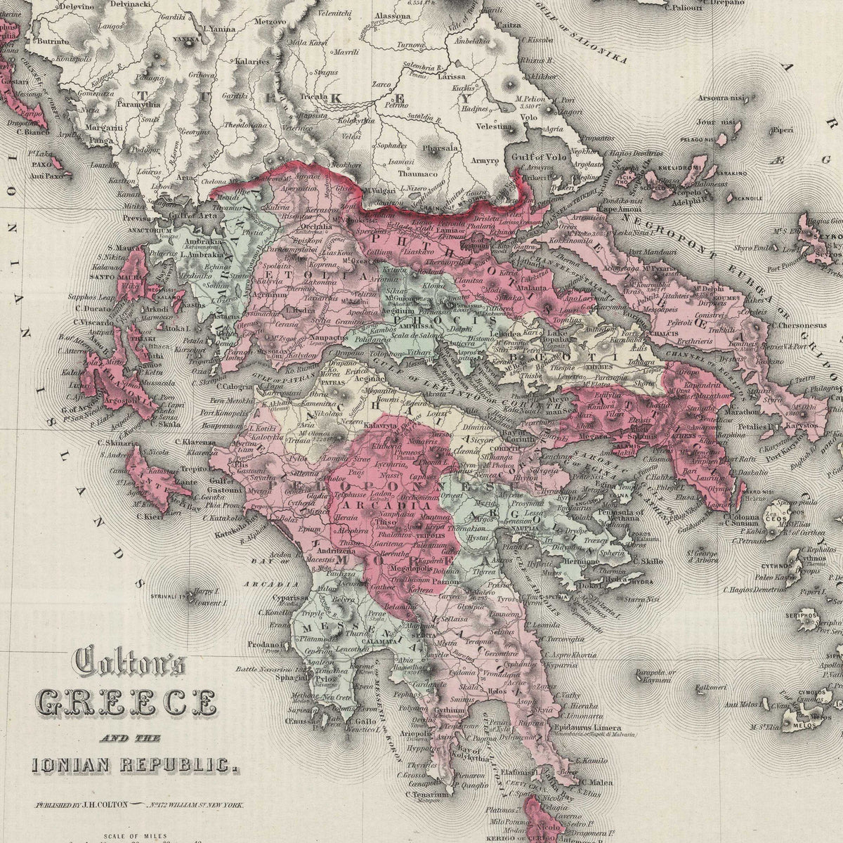 Vintage Map of Greece (1865) - Art Print by Adam Shaw | GIANT ART
