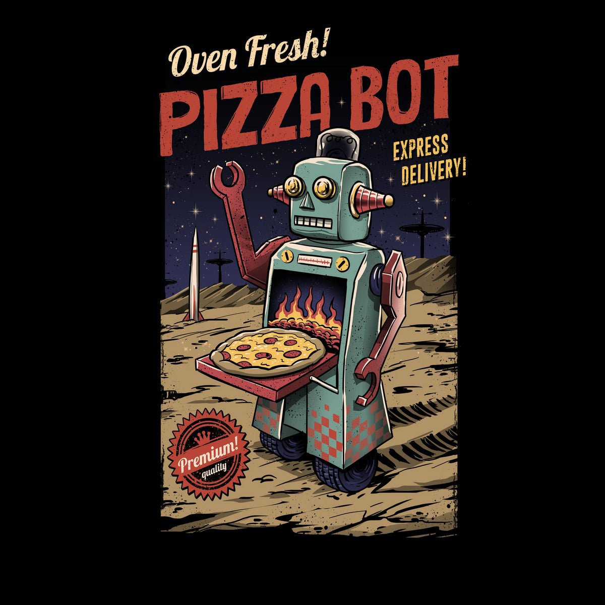 Pizza Bot - Art Print by Vincent Trinidad | GIANT ART