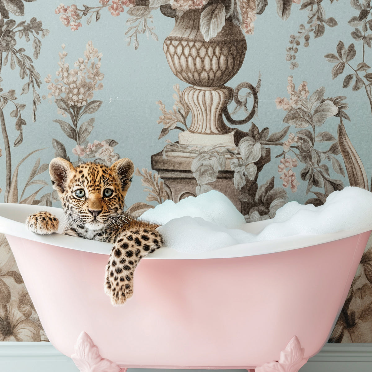 Leoparda Pink Bubble Bath - Art Print by Niky Rahner | GIANT ART