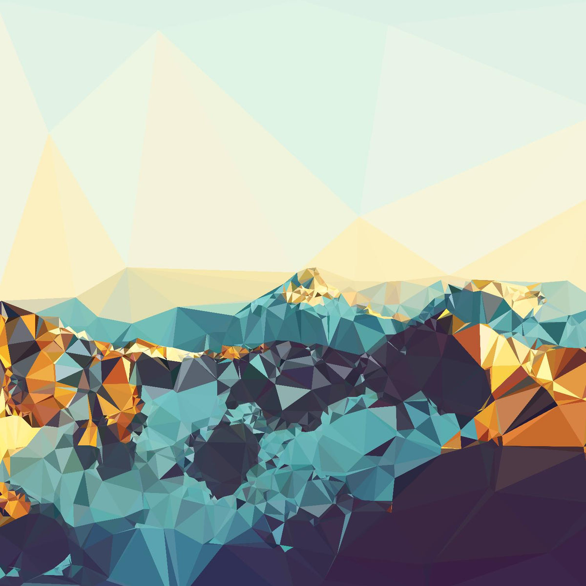 Fractal Mountain Sunset - Art Print by THE Studio | GIANT ART